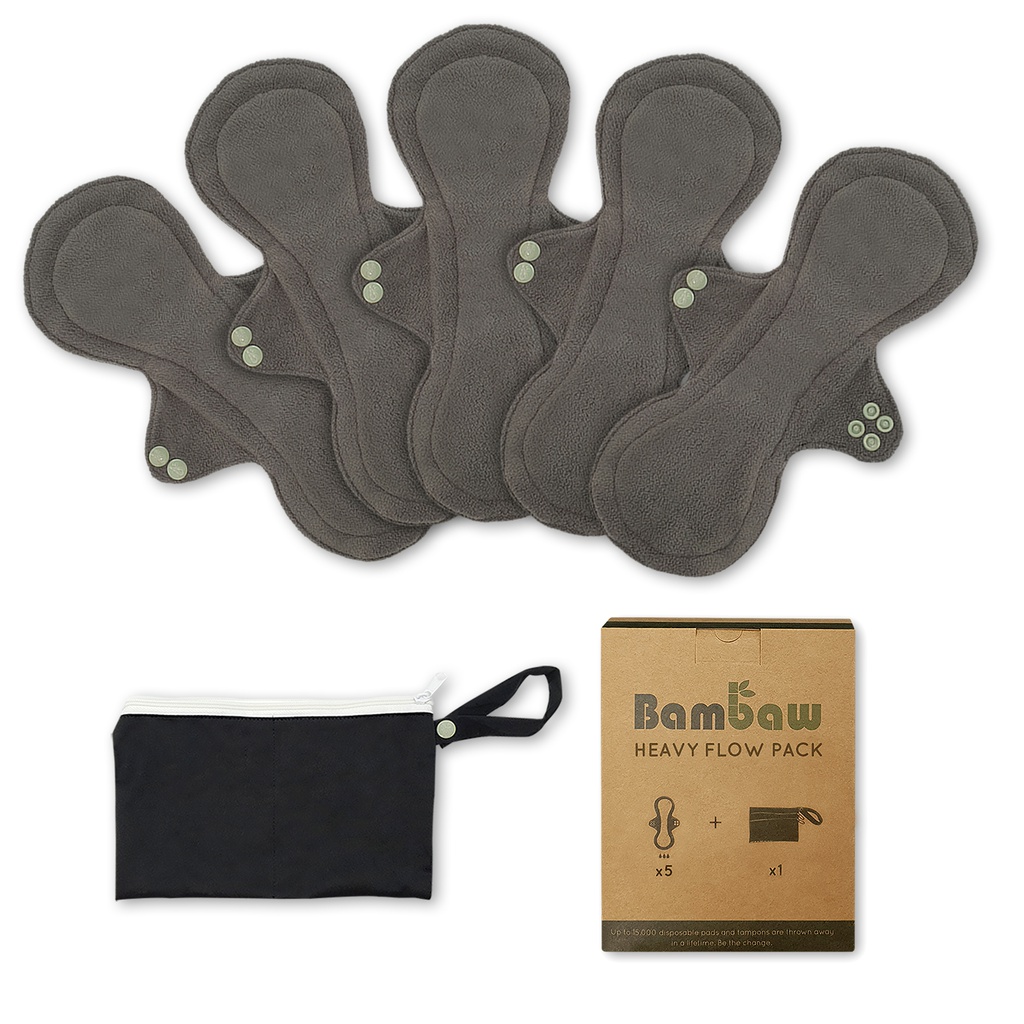 Compresas reutilizables (flujo intenso) - pack de 5 unidades | Botigues